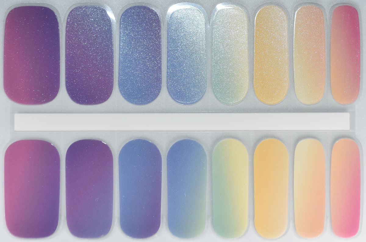 Rainbow Shimmer Gel Nail Wraps (SG115) – Embrace Your Style Nails LLC