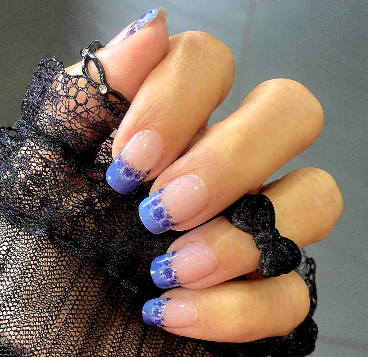 Periwinkle Blossom French Nail Wraps – EmbraceYourStyleNails